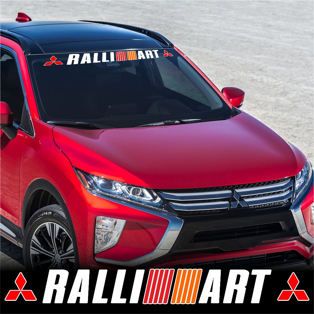 Adesivo Para-brisa Ralliart com Logos Mitsubishi Lancer Asx Eclipse ...