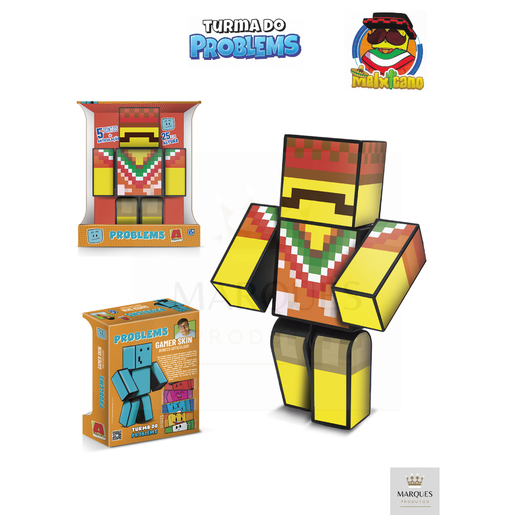 Boneco Melxicano 25 cm Turma do Problems Minecraft Original | Shopee Brasil