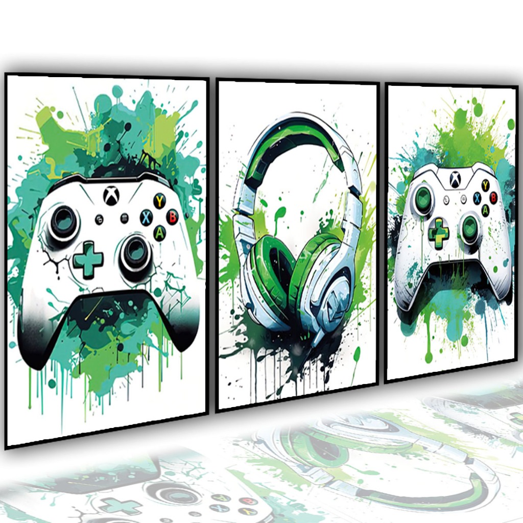 Quadro Decorativo Para Quarto Vídeo Game Gamer Controle Jogos Pintura ...