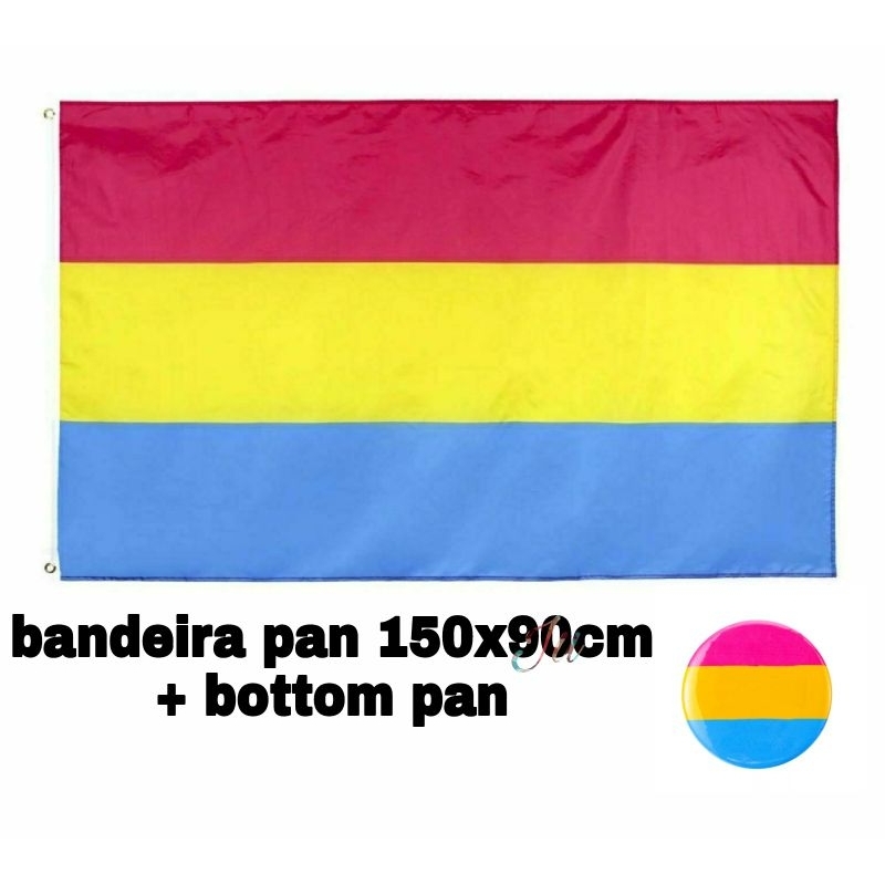 bandeira pansexual 150x90cm + bottom pan lgbt dupla face boton botom ...
