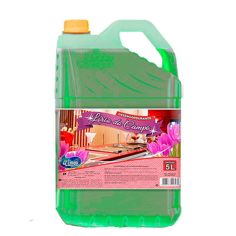 Limpador Desengraxante 5 Litros Desengordurante Concentrado Lírio do Campo | Shopee Brasil