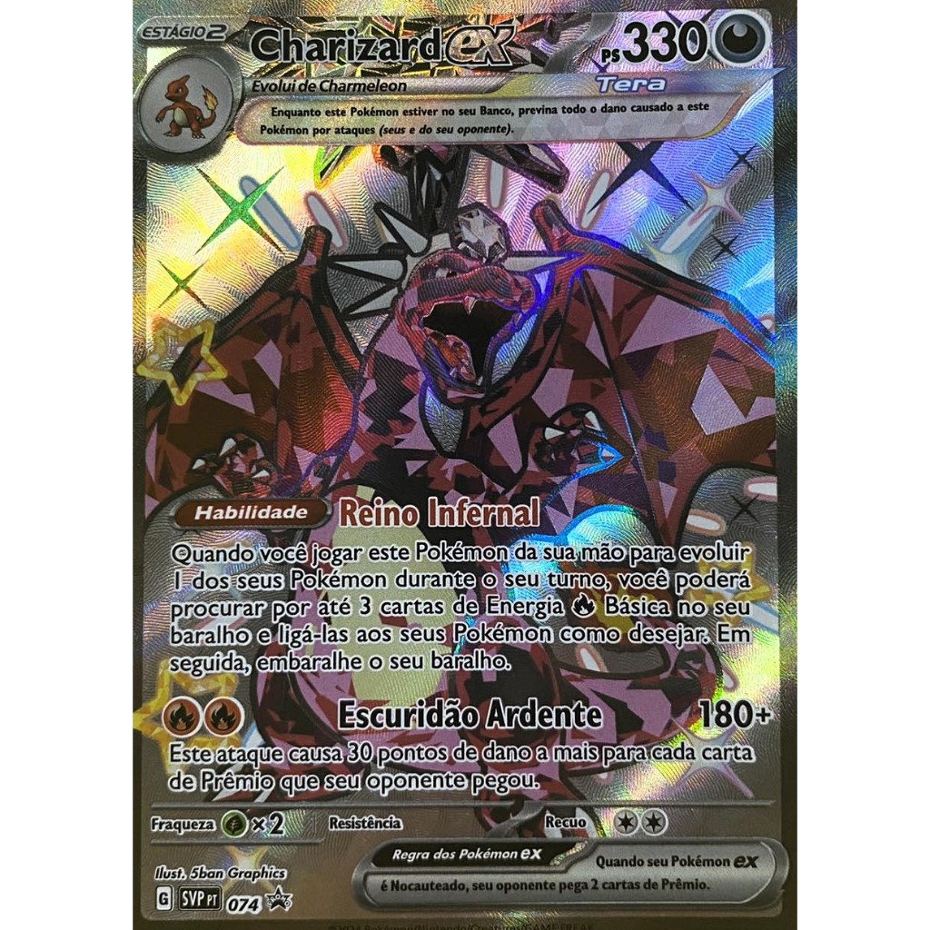 Carta Charizard Ex Full Art Promo Shiny Coleção Destinos de Paldea ...