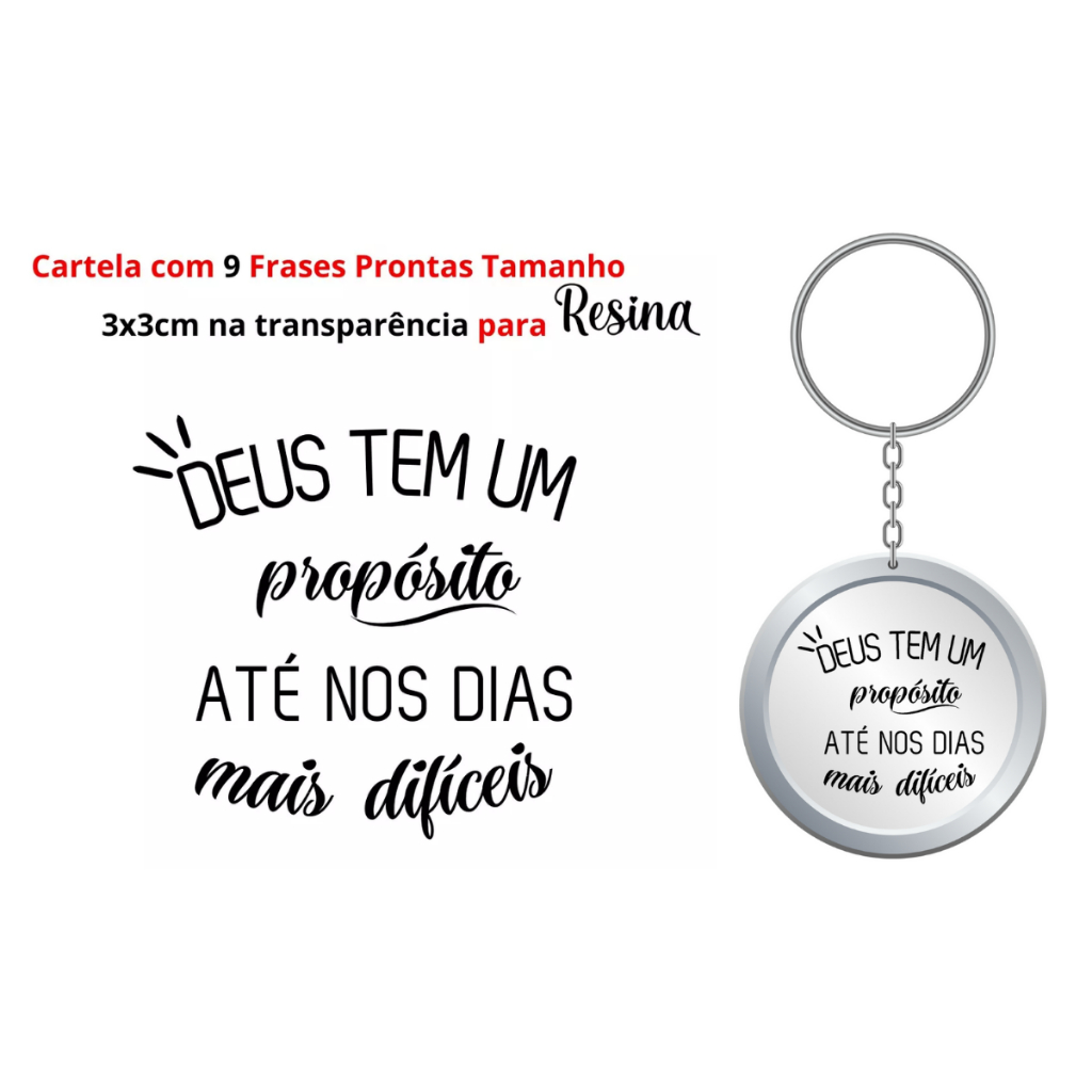 Cartela Transparência com 12 Frases Personalizadas tamanho 5x4 cm para ...