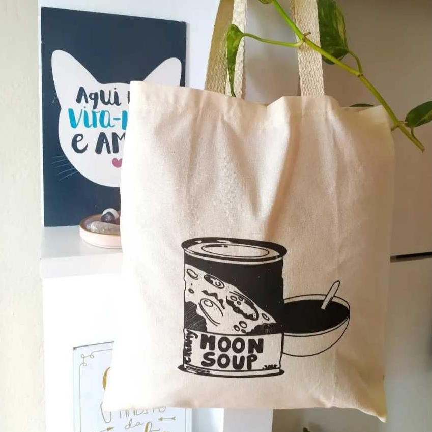 Bolsa feminina praia ecobag diferente - Moon soup | Shopee Brasil