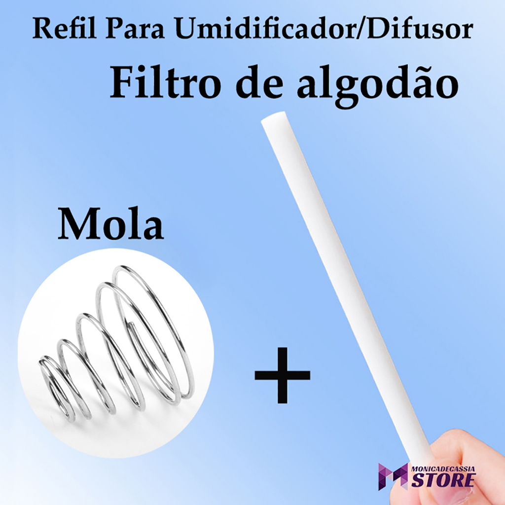 Kit Refil Filtro Cotonete De Algodão E Mola Para Umidificador De Ar E ...