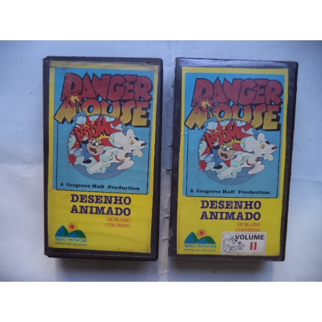 Lote com 2 Fitas Vhs Danger Mouse volumes 1 e 2 originais Dublados ...