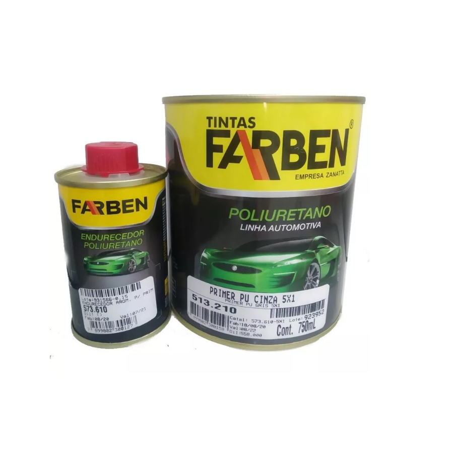 Kit Primer Automotivo Pu Cinza 5x1 900ml Farben | Shopee Brasil