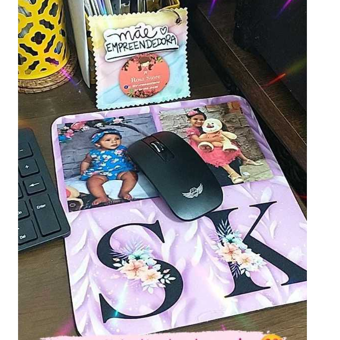 KIT 8 Mouse Pad 19X22 CM personalizado sublimado com nome foto frase arte tema imagem desejada ...