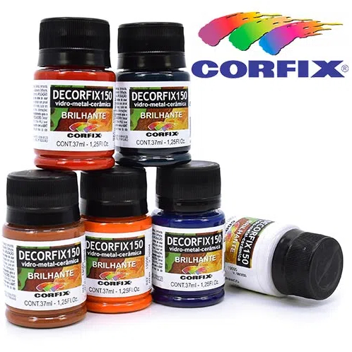 Tinta Decorfix150 (Porcelana) Brilhante 37 ml Corfix - Vidro - Cerâmica ...