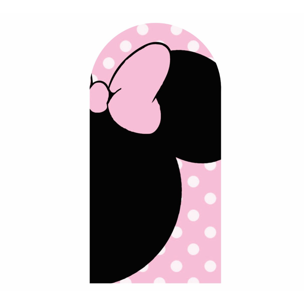 PAINEL DE FESTA TEMA MINNIE ROSA CABEÇA DA MINNIE COM LAÇO + TEXTURAS ...