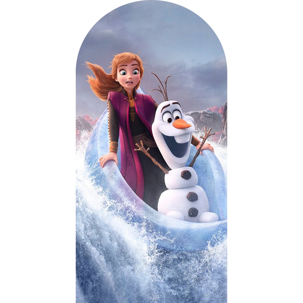 PAINEL DE FESTA FROZEN ROMANO 2,00M DE ALT X 1,00M DE LARG - ELSA, ANA ...