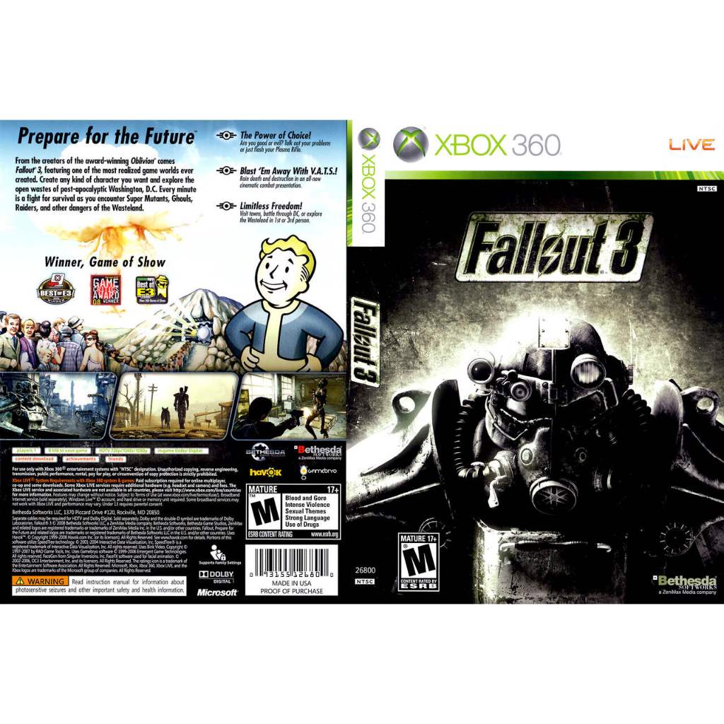 Fallout 3 Game of the Year Edition para Xbox 360Lt com capa - Escorrega ...