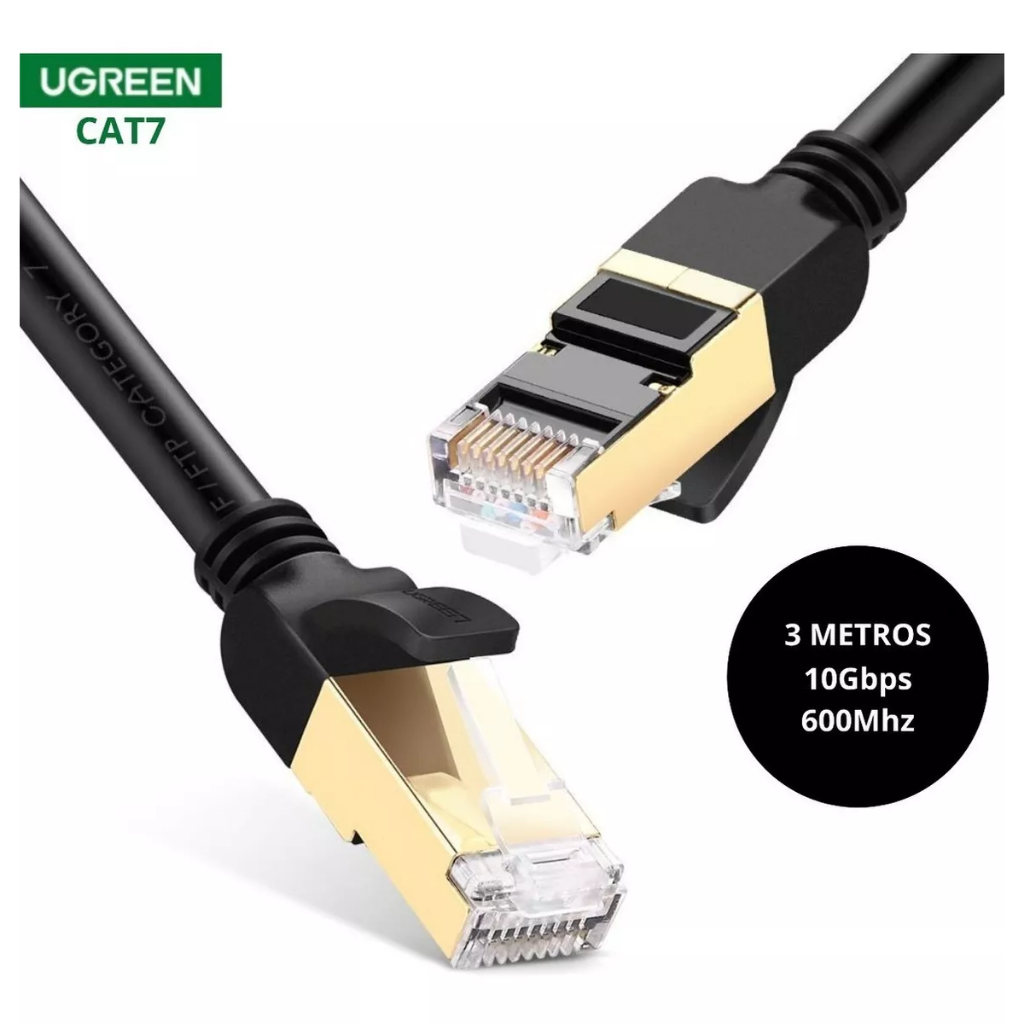 Cabo Cat 7 3M Cabo De Rede Gamer 600Mhz 10Gbps Blindado,Cabo De Rede Do ...