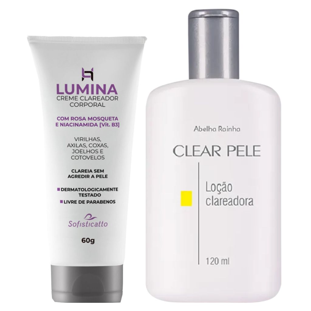 Creme Clareador Corporal Axila e Virilha Lumina + Loção Clareadora ...