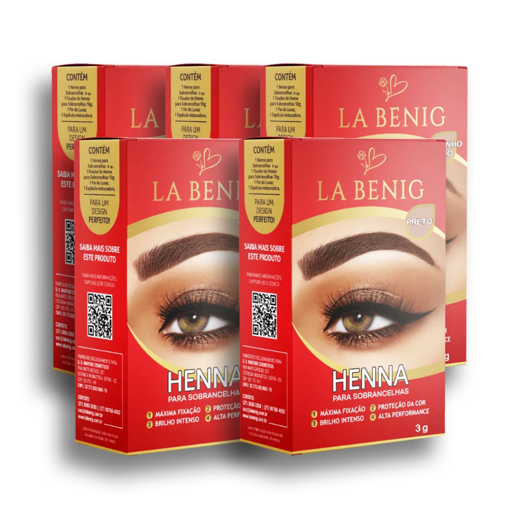 Henna La Benig Alta Fixação Profissional 3g | Shopee Brasil