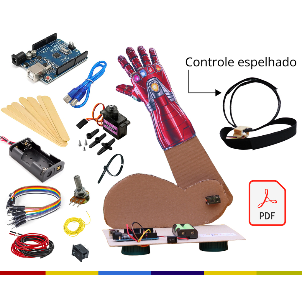 Braço Robótico Com Controle Espelhado DIY - Kit Arduino Educação Maker ...