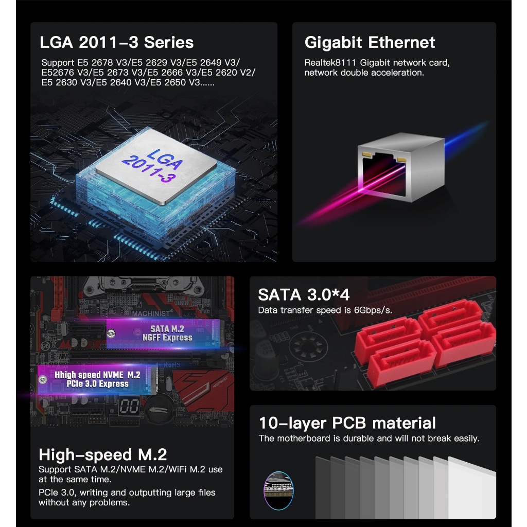 Placa mãe Machinist RS9 X99 LGA 2011 V3 | Shopee Brasil