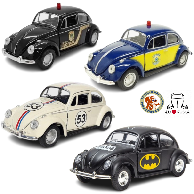 Miniatura Fusca Fusquinha Carro em Metal Volkswagen Policia Federal ...