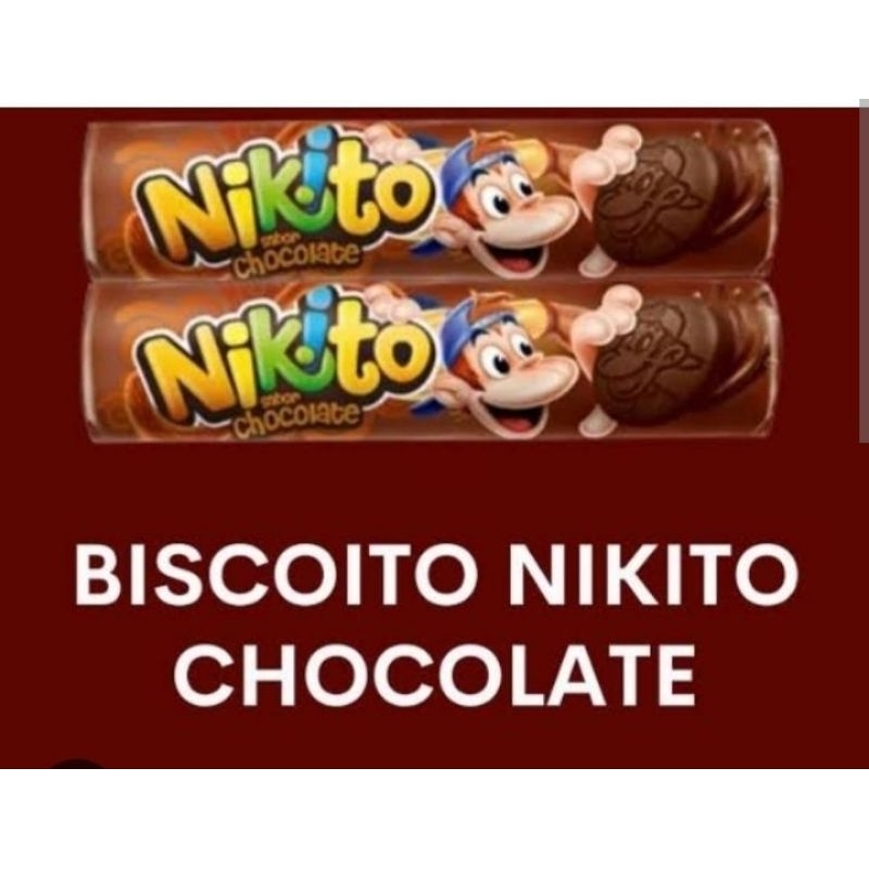 kit 12 unidades ďo Biscoito recheado nikito chocolate de 135 gramas ...