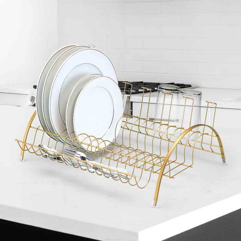 Escorredor de pratos dourado fosco Arthi | Shopee Brasil