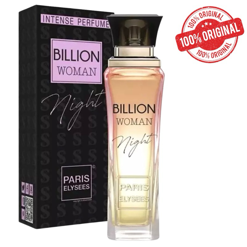 Perfume ORIGINAL Billion Woman Night Paris Elysees 100ml EDT Feminino | Shopee Brasil