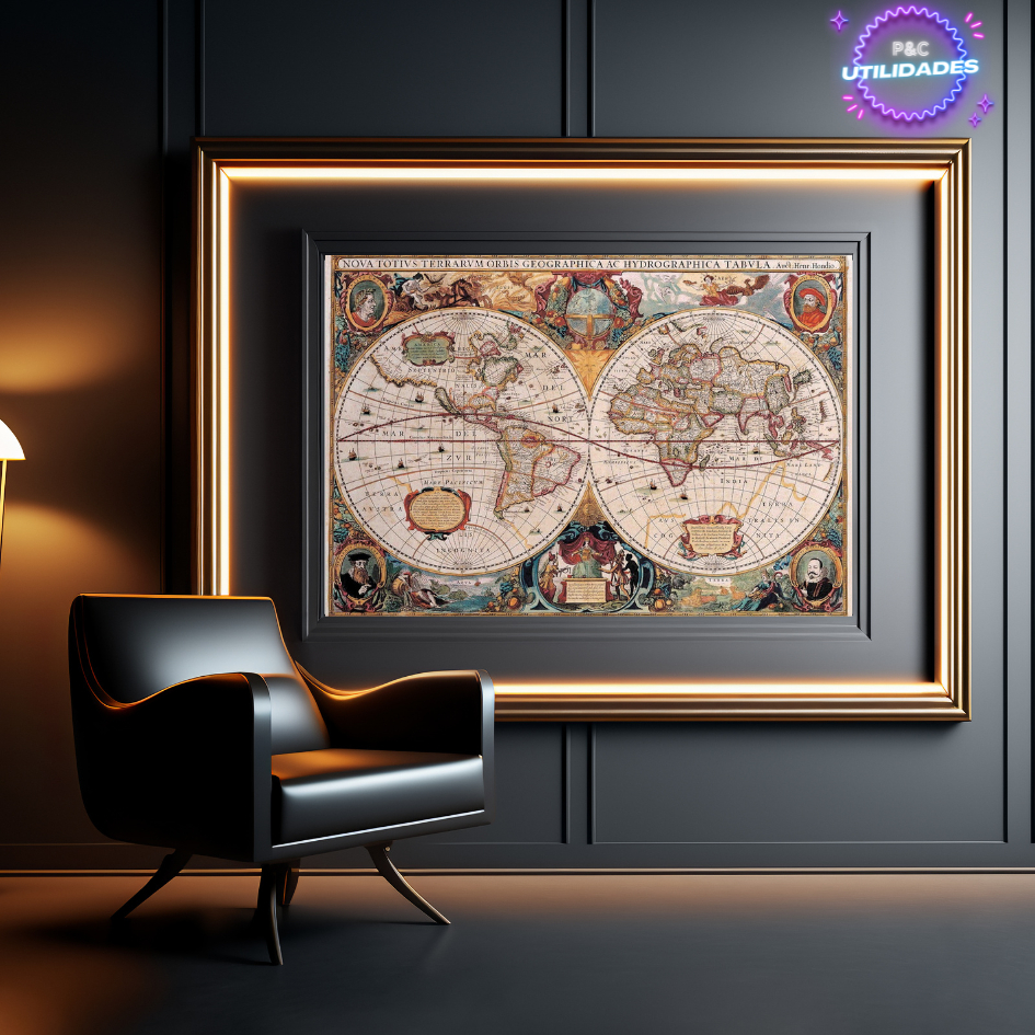 Poster Mapa Mundi - Quadro Mapa Mundi Retro - Tamanho A4 | Shopee Brasil