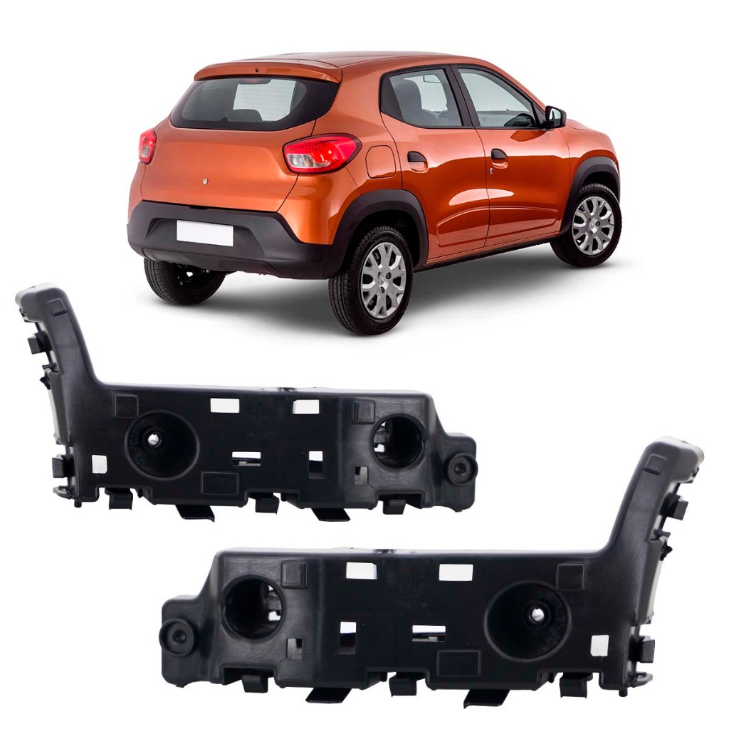 Suporte Guia Parachoque Traseiro Kwid 2017 2018 2019 2020 2021 Preto ...