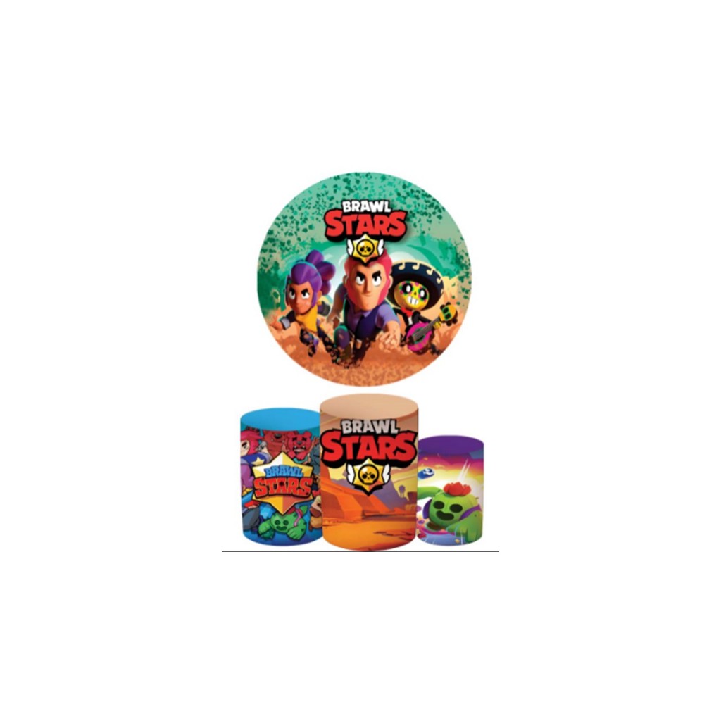 Kit Festa Sublimado Painel 1,5 + capas para trio de cilindros- Brawl ...