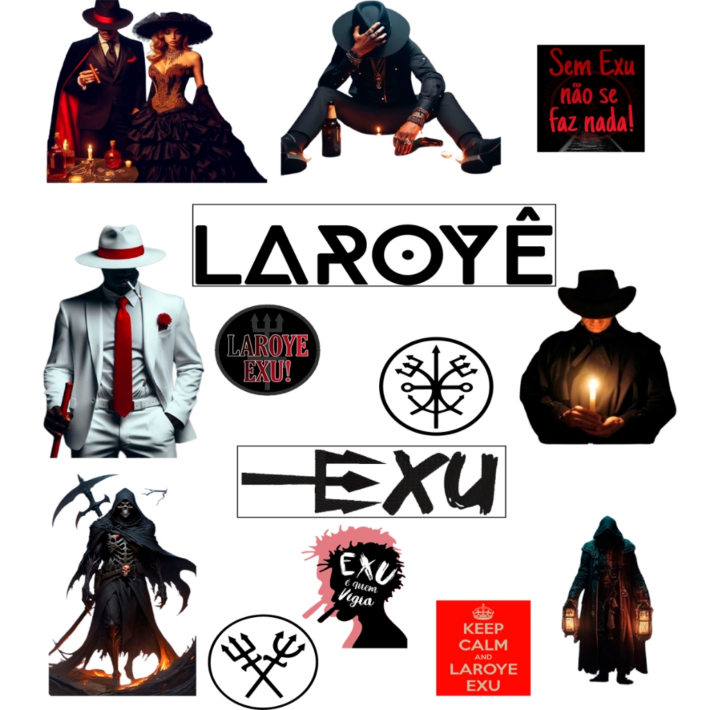 Adesivo Exú Laroyê Stickers Umbanda Condomblé Tranca Ruas Tiriri Marabô ...
