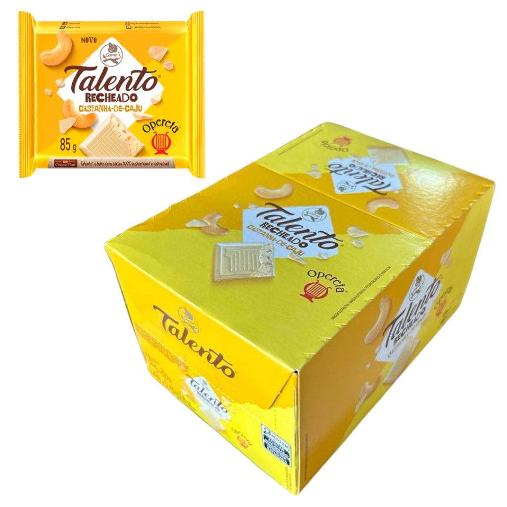 Tablete de Chocolate Garoto Talento Opereta 1,02kg C/ 12 unid | Shopee ...
