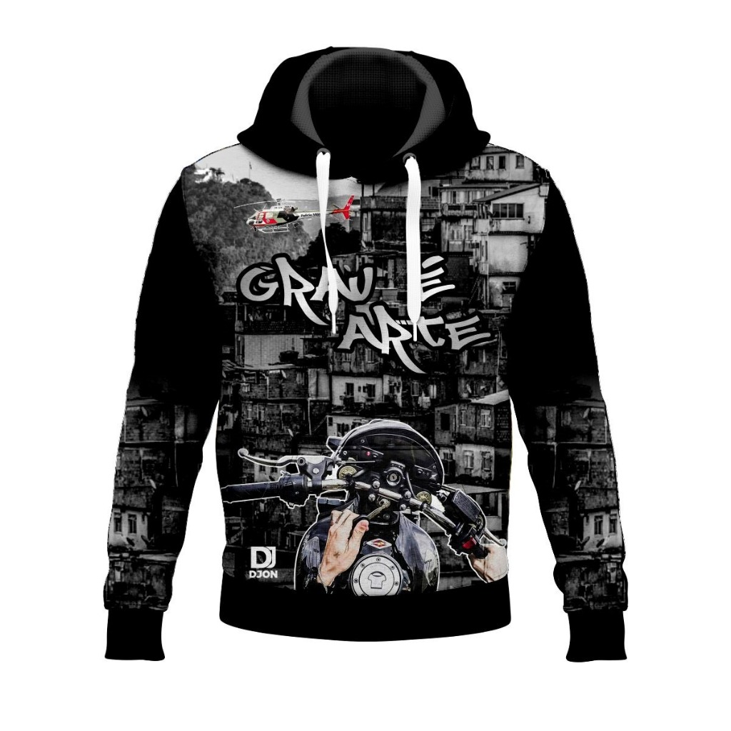 Moletom Blusa de Frio Casaco Moto Grau 244 Não é Crime Favela Quebrada | Shopee Brasil