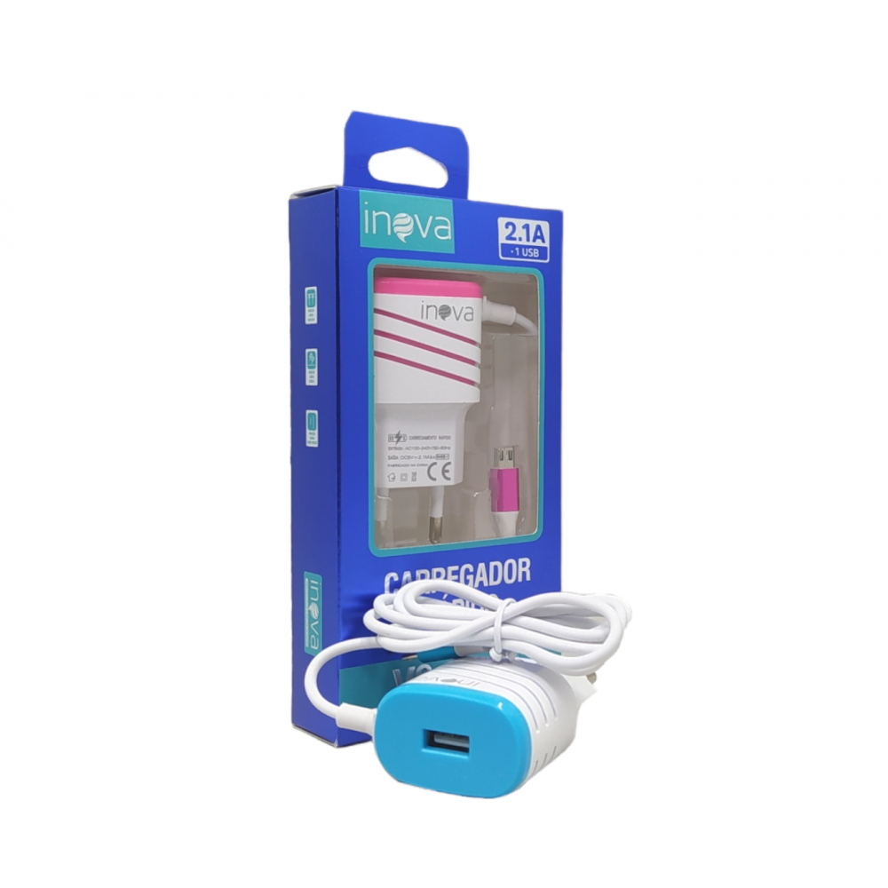 Carregador Completo com Fio 2.1A Tipo V8 e 01 porta USB INOVA CAR-G5014-G28 | Shopee Brasil