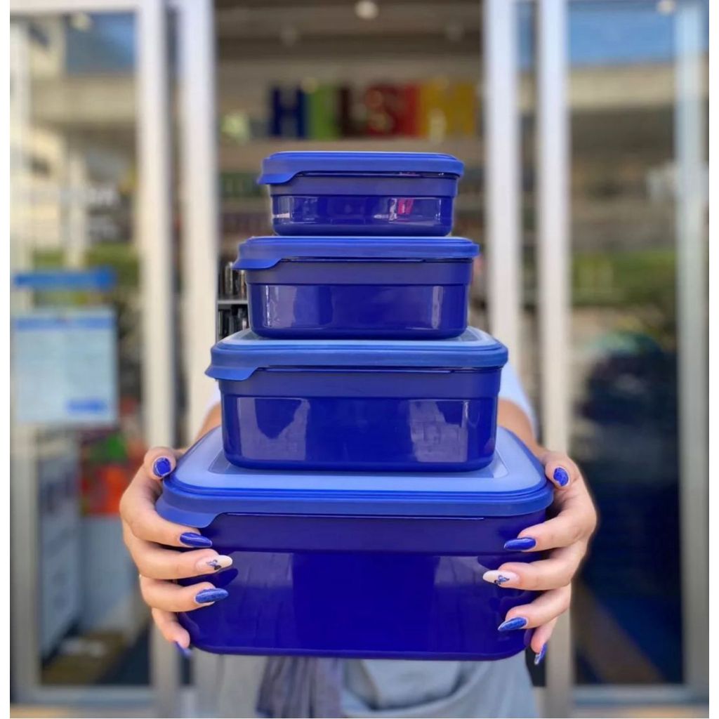 KIT 5 MELHORES POTES RETANGULARES MEGA RESISTENTE HELSIM | Shopee Brasil