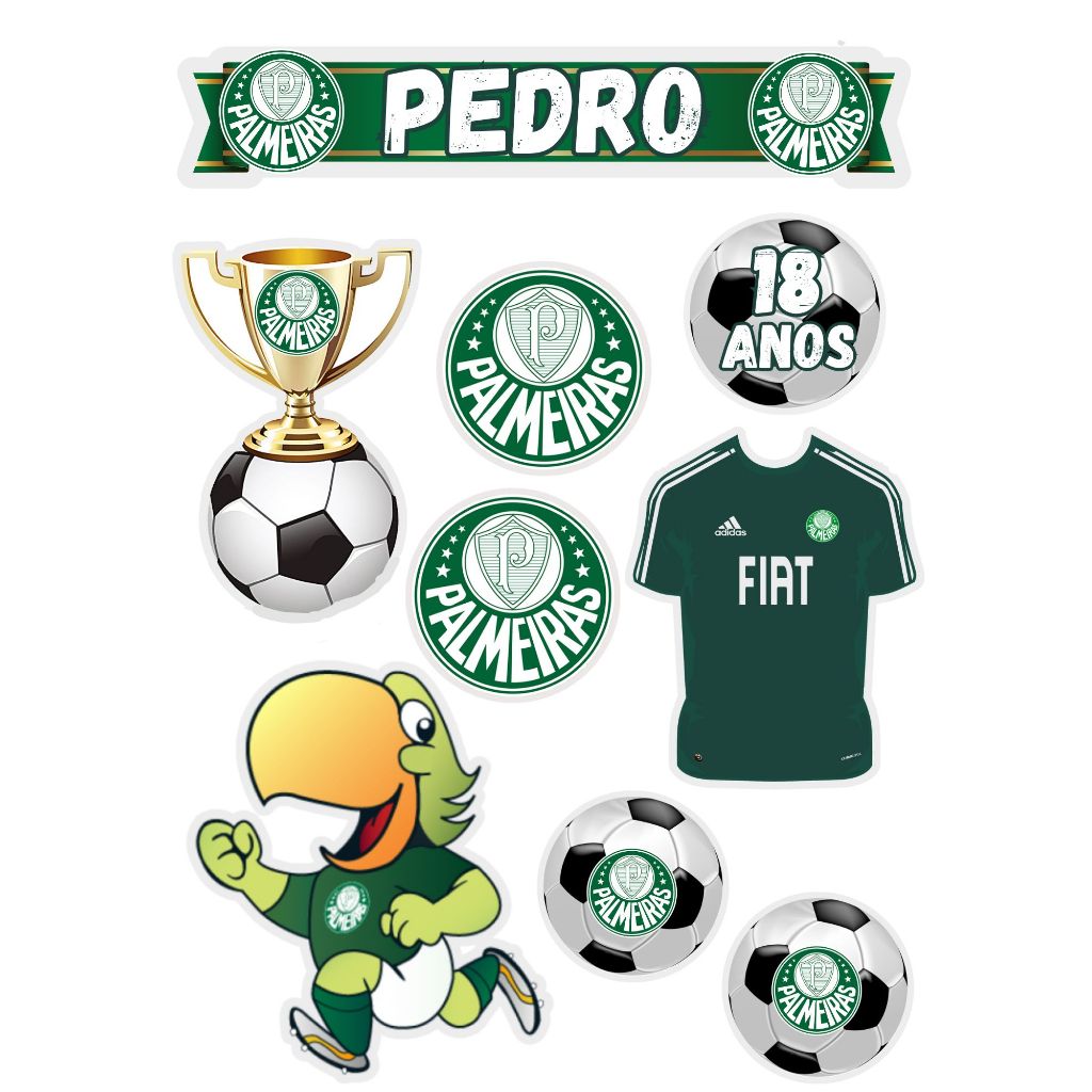 Topo Topper De Bolo Palmeiras Time Futebol Personalizado Aniversário ...