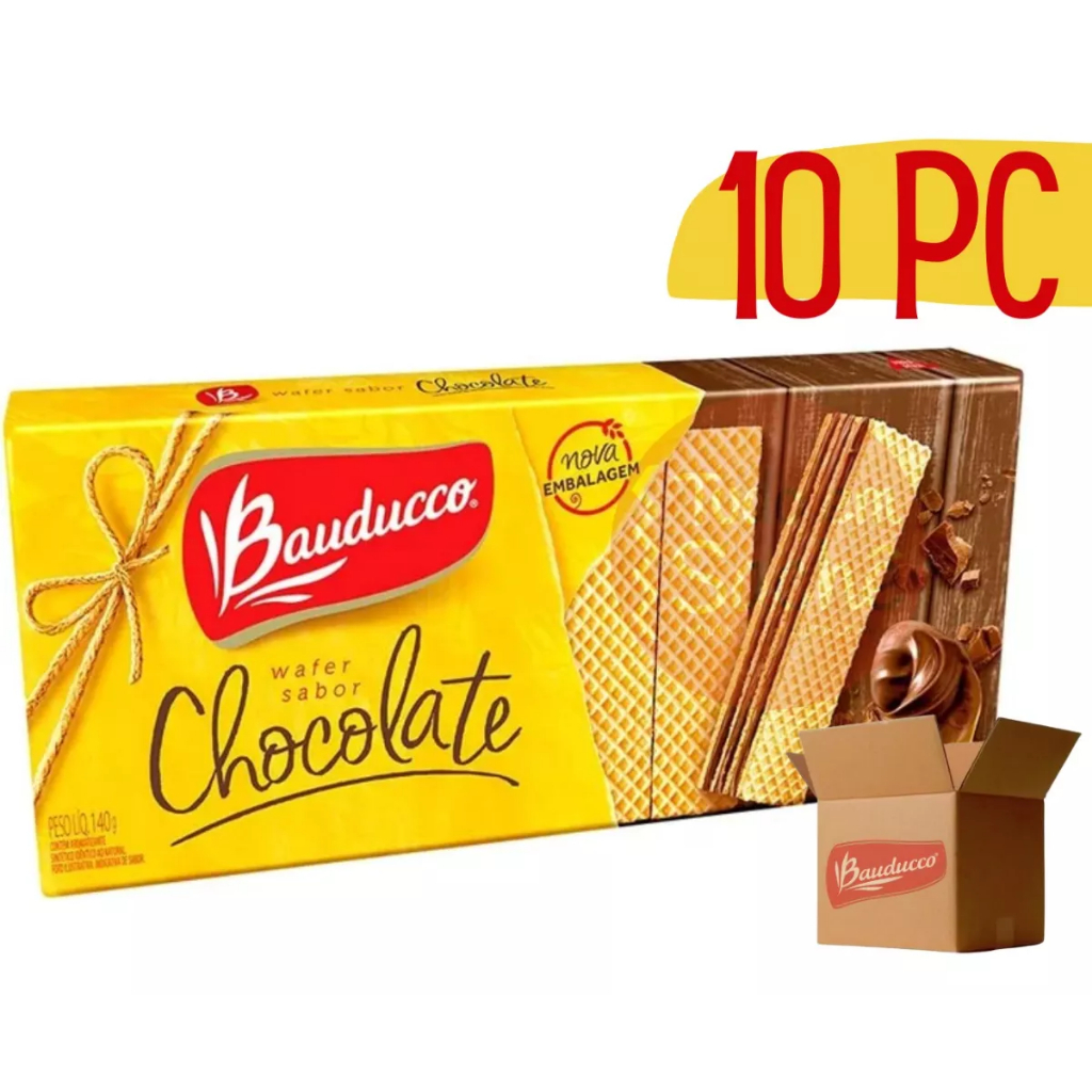 Kit Biscoito Bolacha Wafer Bauducco 140g Chocolate Envio Imediato ...