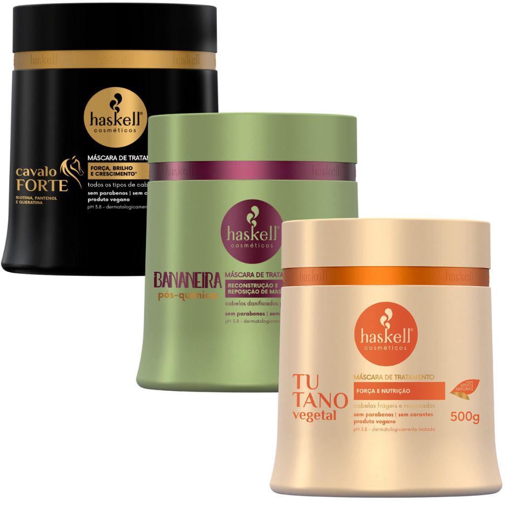Cronograma Capilar Haskell Cavalo Forte Bananeira Tutano 500g | Shopee Brasil