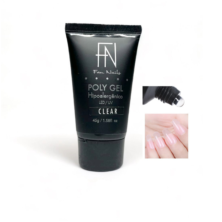 Polygel Hipolergênico Clear Fan Nails 45g | Shopee Brasil