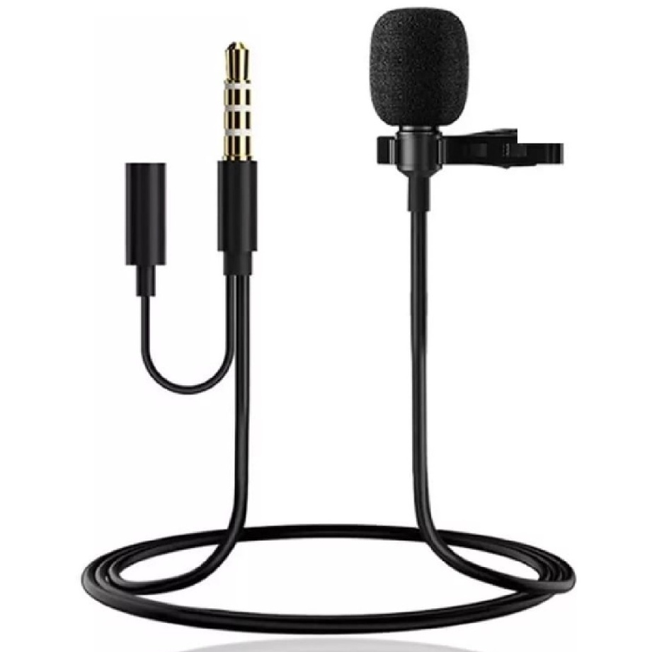 Microfone De Lapela com adaptador p2 femea Para Celular Smartphone ...