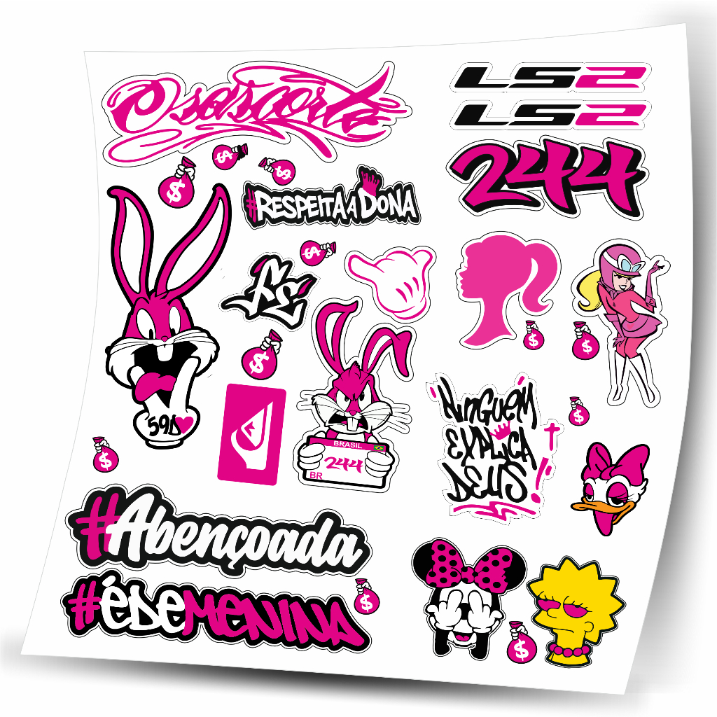 Cartela Feminina Grau 244 Osascorte Coelho Adesivos Femininos | Shopee Brasil