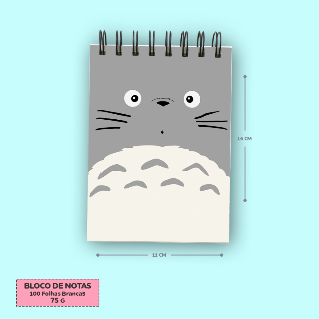 Caderno Sketchbook Totoro Bloco de Notas Capa Dura Folhas Grossas 180g ...