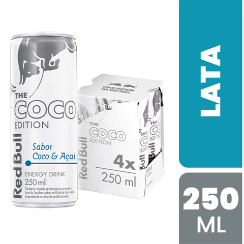 Red Bull Energy Drink Coco Edition Pack com 4 Unidades 250Ml | Shopee ...