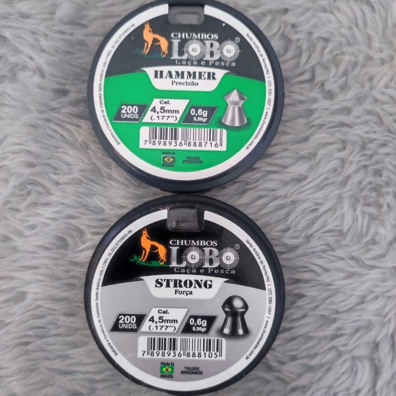 Kit c/ 2 cx Chumbinhos Lobo Strong e Hammer - 4.5 mm com 400 unidades ...