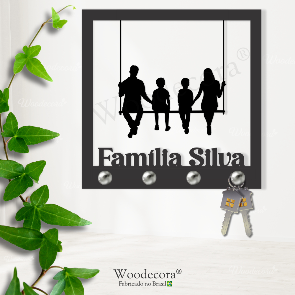 Porta Chaves Silhueta Família Personalizado | Shopee Brasil