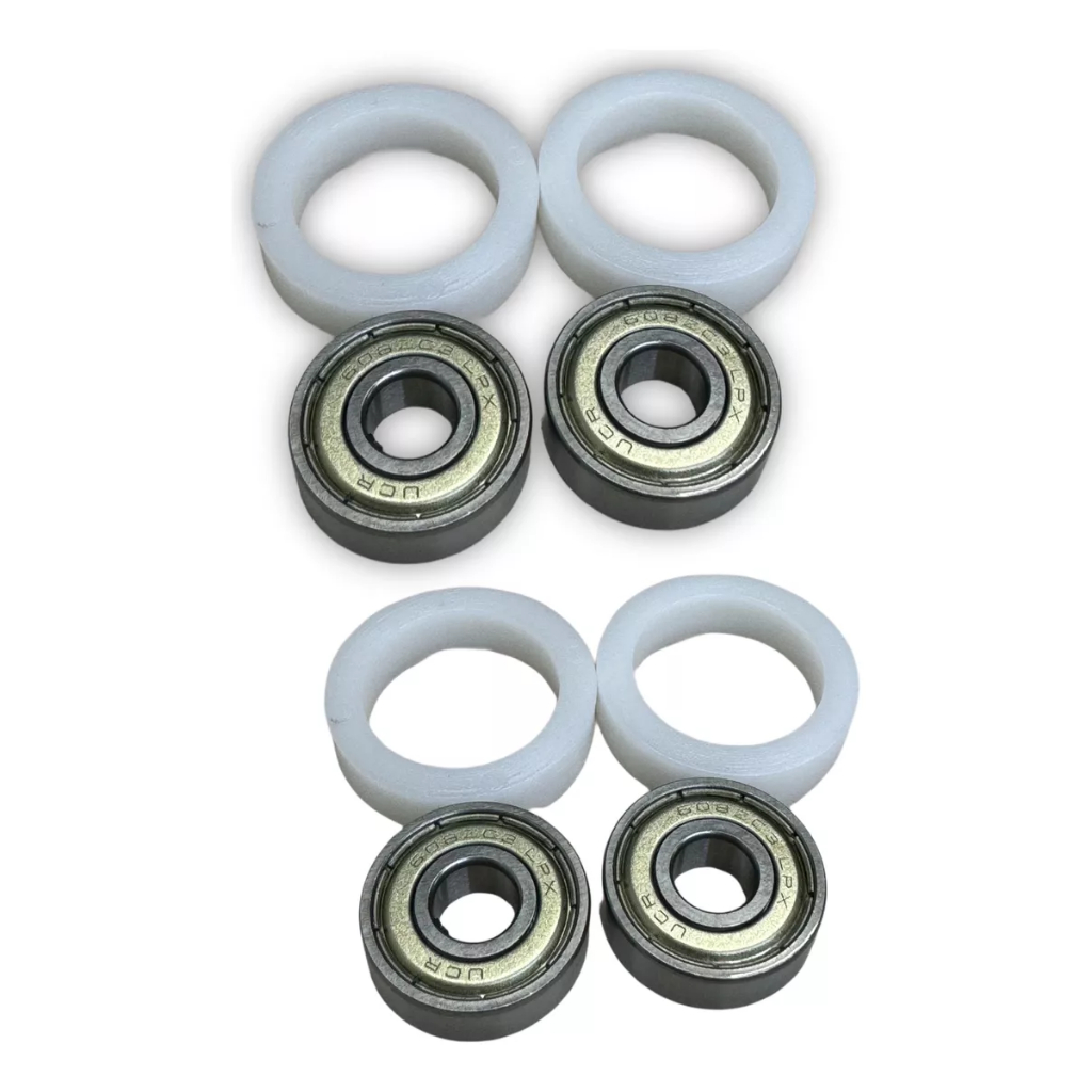 Kit 4 Calços Suporte + 4 Rolimãs Rolamento 608 P/ Circulador e ...