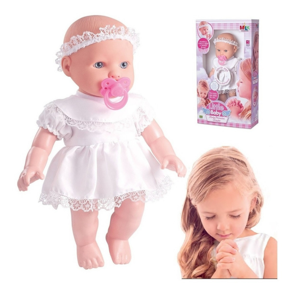 Boneca Baby Minha Primeira Oração Negra - Reza O Pai Nosso menina ...