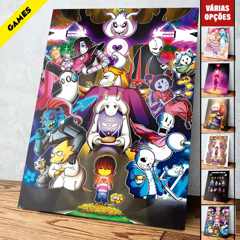 Placas Decorativas Quadros Undertale 01 a 34 Sans, Frisk, Ariel, Toriel ...
