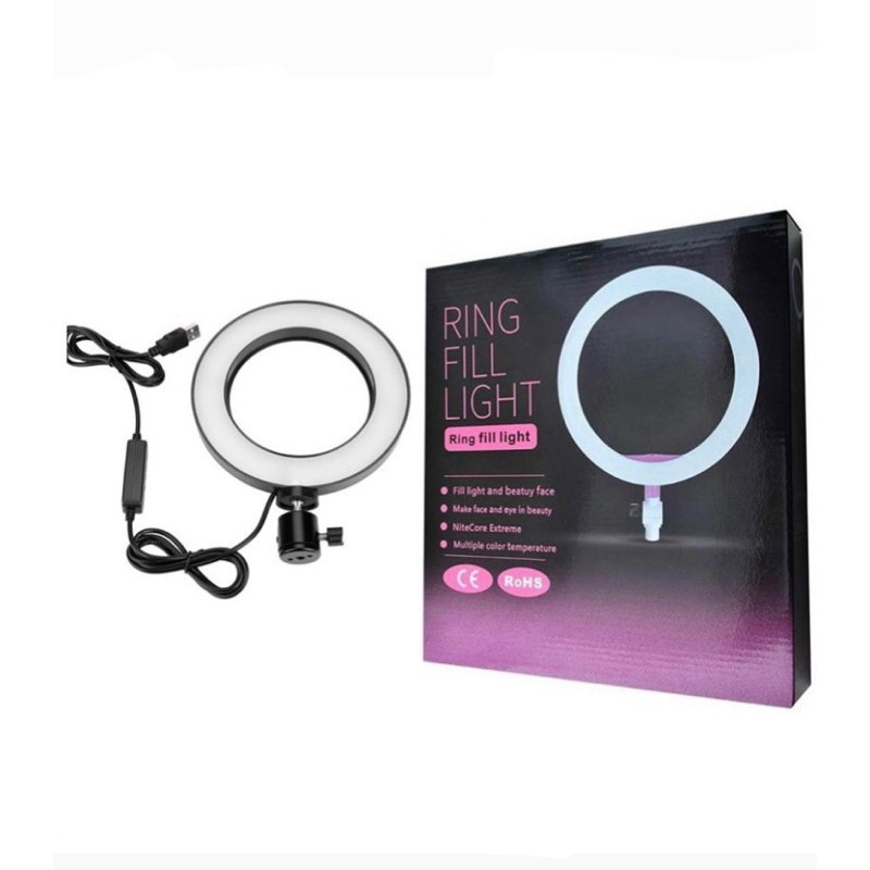 Iluminador Ring Light de Mesa Profissional com Tripe 6 polegadas 16cm | Shopee Brasil