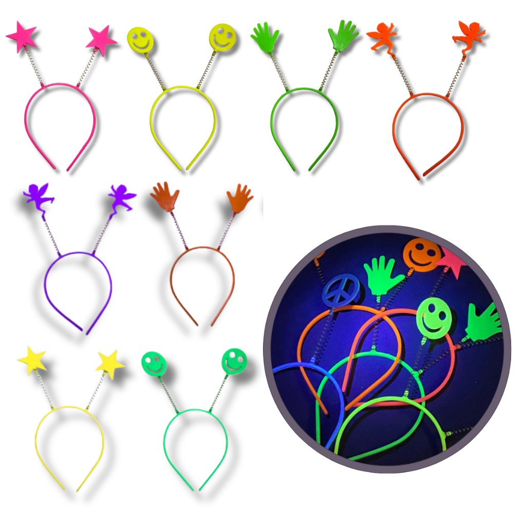 Tiaras de Festa Neon Brilha na Luz Negra p/ Convidados | Shopee Brasil