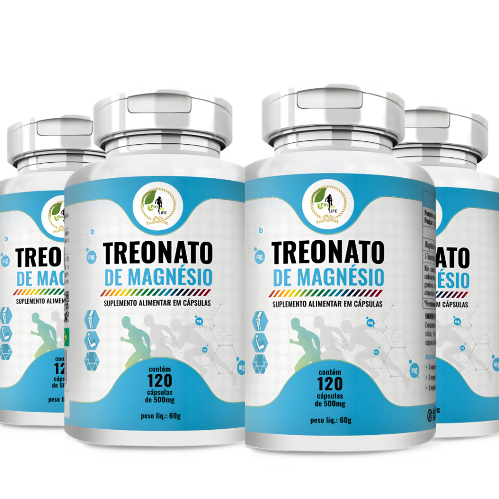 KIT C/4 Un Magnésio L Treonato Puro 120 Capsulas 500mg - Fits Life * | Shopee Brasil