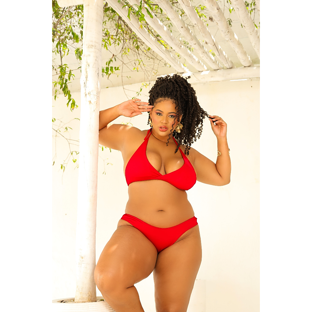 Biquini Asa Delta Aviador Com Bojo Plus Size | Shopee Brasil